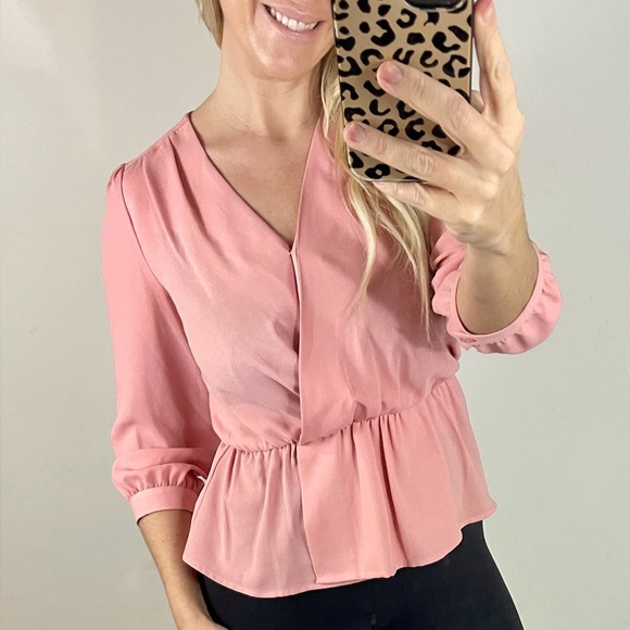 Halogen | Tops | Halogen Pink Blouse Small Petite | Poshmark